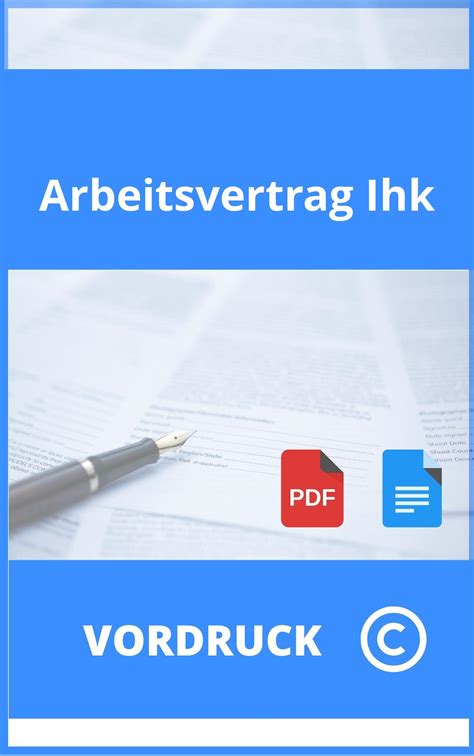 Arbeitsvertrag Ihk Vordruck