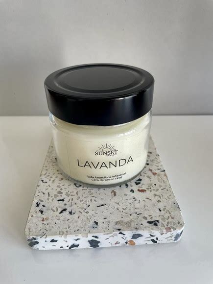Vela Aromática Lavanda Premium 140g Cera de Coco Elo7