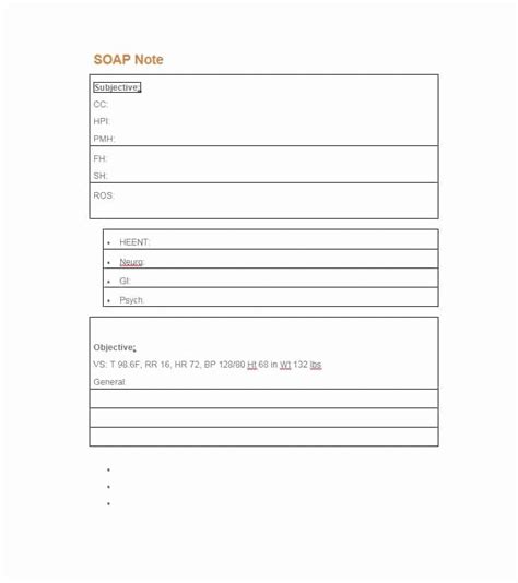 Free Soap Note Template Elegant Fantastic Soap Note Examples