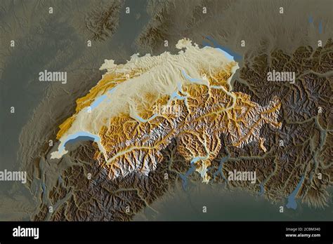 Shape Of Switzerland Separated By The Desaturation Of Neighboring Areas