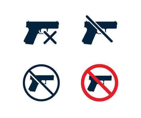 Prohibiting Sign For Gun No Gun Sign No Weapons Sign Vector