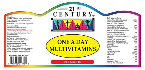 21st Century One A Day MultiVitamin 21st Century Products Sdn Bhd