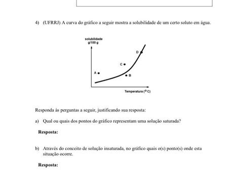 UFRRJ A curva do gráfico a seguir mostra a solubilidade de um certo