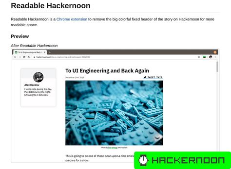chrome browser extension to remover hacker noon header hackernoon