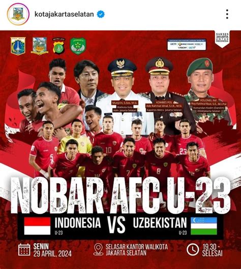 Catat Daftar Pemda Yang Gelar Nobar Timnas Vs Uzbekistan Malam Ini