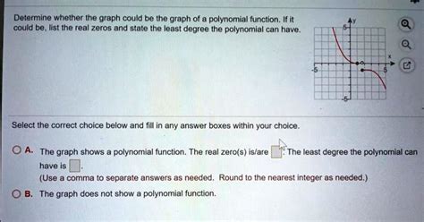 solved determine whether ihe graph could be the graph of a polynomial function if it could be