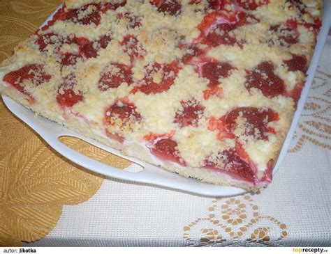Drobenkový koláč s tvarohem a ovocem recept TopRecepty cz