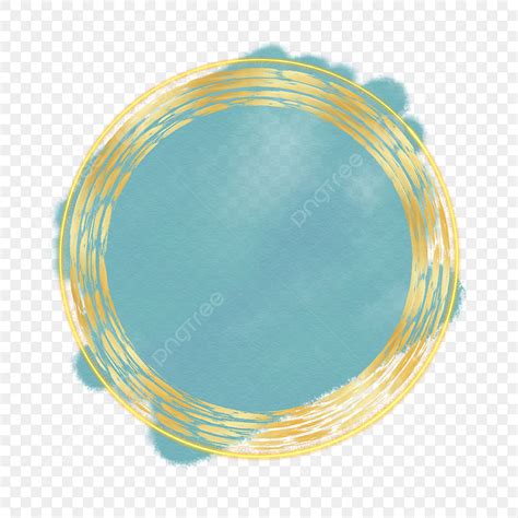 Elemento Acuarela Con Círculo Dorado Brillante PNG Circulo Brillante
