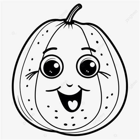 Desenhos Bonitos De Abóbora Para Colorir Vetor PNG Esboço De Mamão De