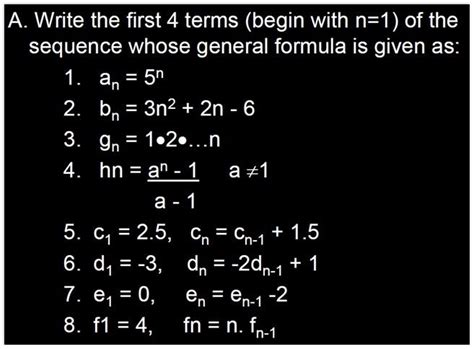 solved a write the first 4 terms begin with n 1 of the