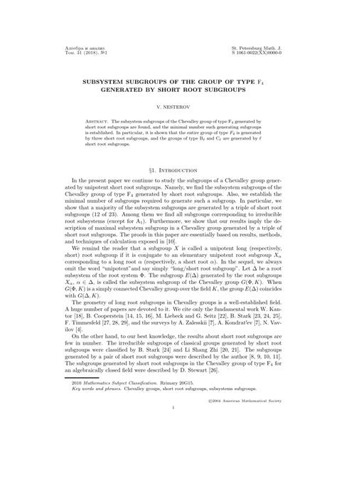 pdf subsystem subgroups of the group of type mathrm {f} 4 generated by short root subgroups