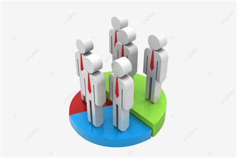 People Standing Pie Chart Strategy Percentage Chart Teamwork Png