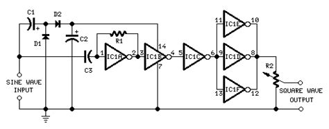 self powered sine to square wave converter circuit diagram and instructions