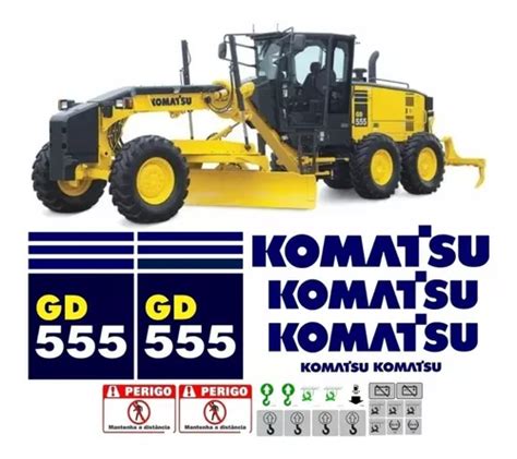 Kit Adesivo Faixas Compatível Motoniveladora Komatsu Gd555