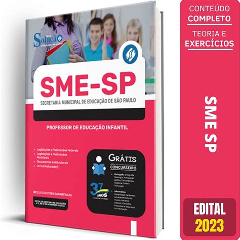 Apostila SME SP 2024 Professor de Educação Infantil SME SP
