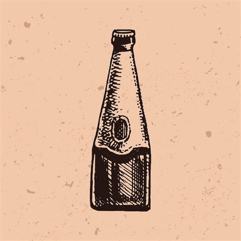Premium Vector Hand Drawn Beer Bottle In Engraving Style Ink Sketch