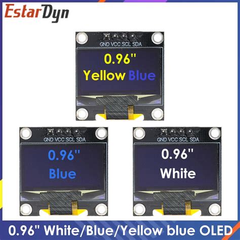 Panneau D Affichage OLED 0 96 Pouces Ic SPI S Rie 7 4Pin Blanc Bleu