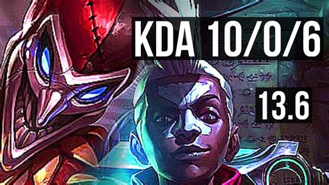 SHACO Vs EKKO JNG 10 0 6 1 4M Mastery Legendary 500 Games KR