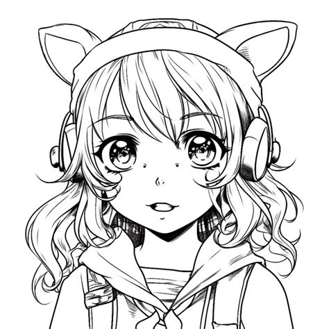 Damen Anime Ausmalbild Kostenlos Herunterladen