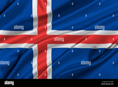 Flag Of Iceland Waving In The Wind Stock Photo Alamy