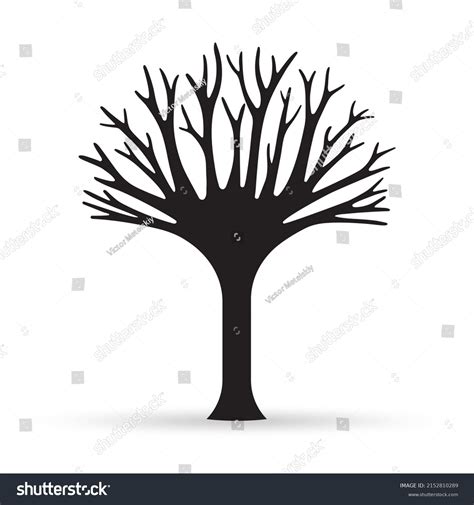 Tree Icon Naked Branches Black Silhouette Shutterstock