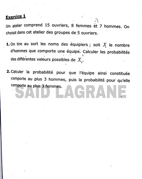 Proba 1 Exercices corrigés Statistique Probabilité Studocu