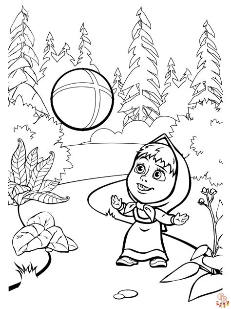 Masha And The Bear Coloring Pages Free Printable Sheets