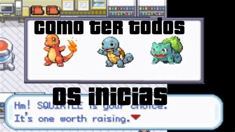 Como escolher todos os iniciais no Pokémon Fire Red YouTube