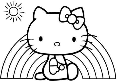 Hello Kitty și curcubeu