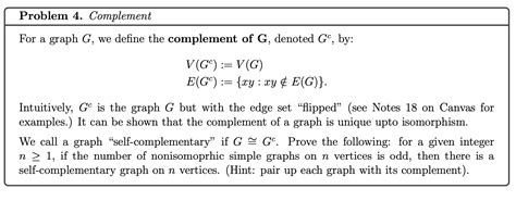 solved problem 4 complement for a graph g we define the
