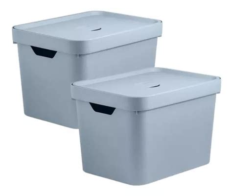Kit De Cajas Organizadoras Cesta Multiusos De Litros Color Azul
