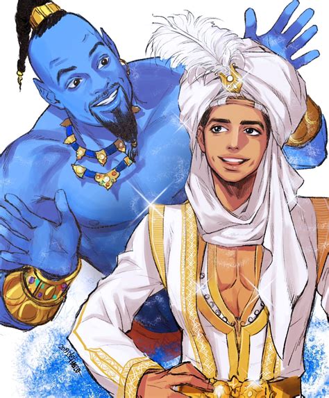 Aladdin As Prince Ali Of Ababwa And Genie From Disneys Live Action Movie Aladdin Disney Live