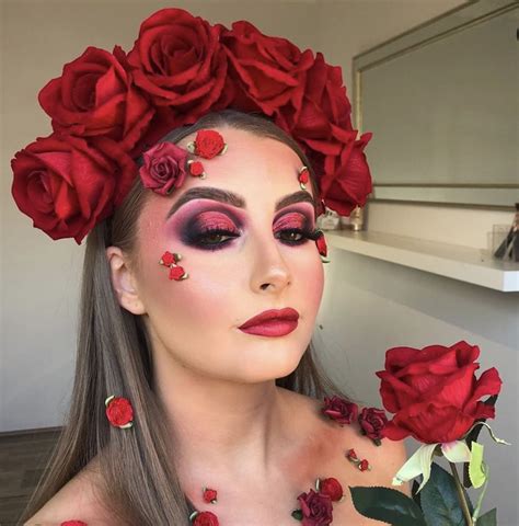 Flower Makeup Rose Makeup Face Art Makeup Full Face Makeup Special