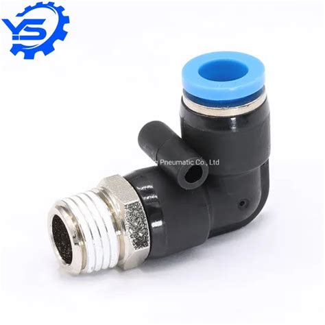 Pl Plastic Brass Male Elbow Connector Pneumatic One Touch In Air