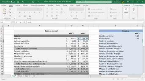 Razones Financieras De Liquidez Con Excel YouTube