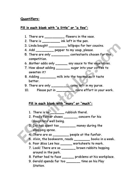 101 Printable Quantifiers Pdf Worksheets With Answers Grammarism Riset