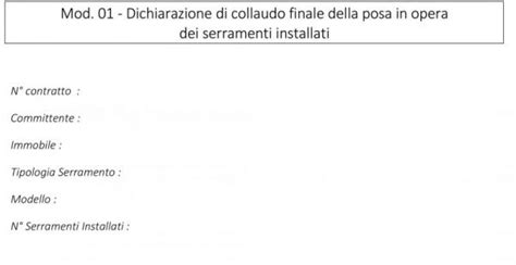 Verbali Di Collaudo Per Posa In Opera Serramenti Italbacolor