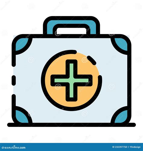 Vector De Color Del Icono Del Kit De Primeros Auxilios Ilustración del