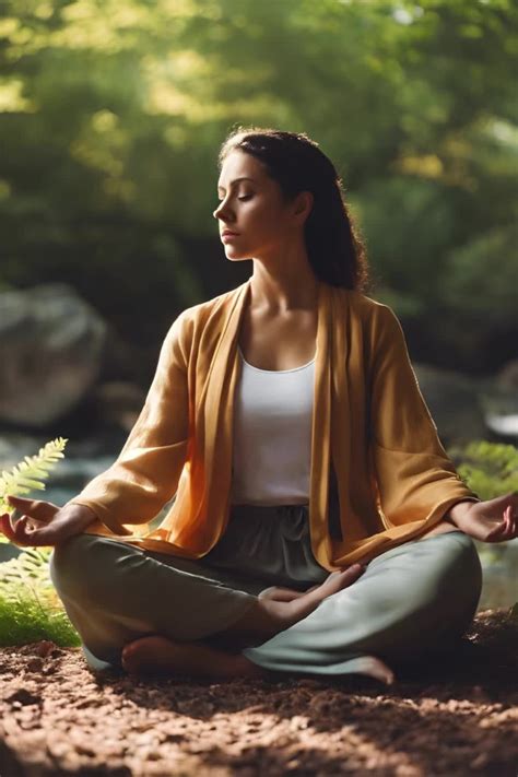 A Women Meditating In Nature Highly Realistic Video In Yoga