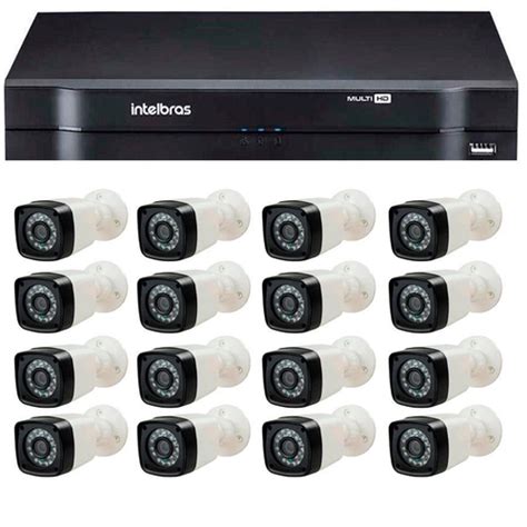 Kit 16 Câmeras de Segurança HD 720p dvr Intelbras Multi HD