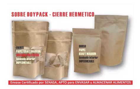 Bolsa Doypack De Papel Kraft C Ventana X Cm Pack X