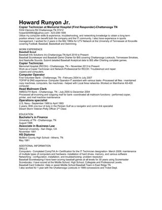 Baseball Resume Pdf