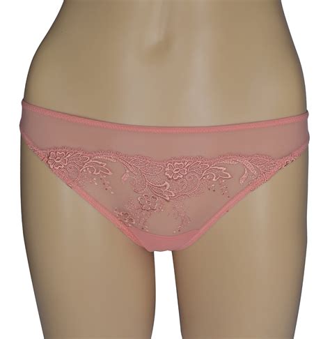 La Perla Women S Pink Lace Semi Sheer Thong XS Walmart