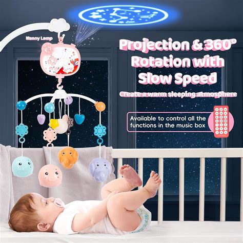 Móvil para cuna con música y luces móvil para bebé para cuna con