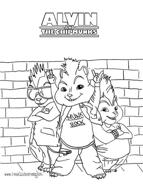 Dibujo De Alvin Y Las Ardillas Para Colorear Y Pintar 35694
