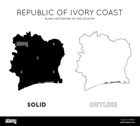 Carte Côte d Ivoire Carte vectorielle vierge du pays Frontières de