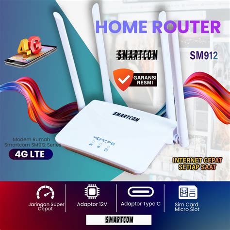 Jual SMARTCOM Wifi Wireless Router 4G LTE SM912 300mbps Support SIM