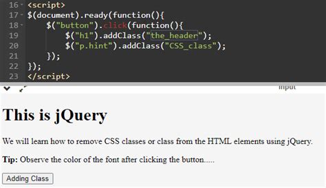 how to add remove and toggle css class from an element with jquery