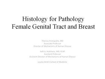 Ppt Histology For Pathology Female Genital Tract And Breast