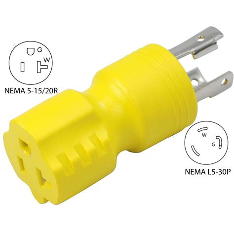 30 To 15 20 Generator Locking Adapter With NEMA L5 30P To 5 15 20R